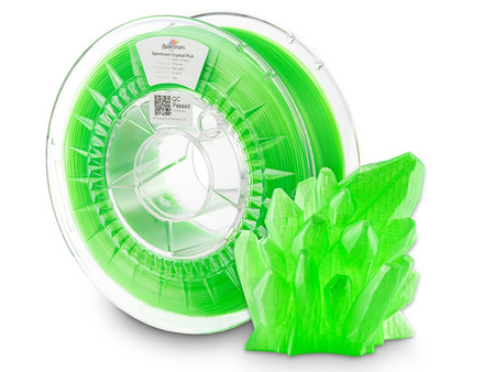 Filament PLA Crystal 1.75mm NEON GREEN 1kg | Look&Feel \ Przezroczysty ...