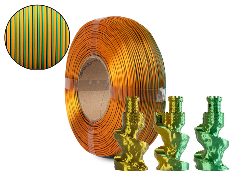 Filament Spectrum ReFill PLA Magic SILK 1.75mm AMBER LEAF 1kg | ReFill ...